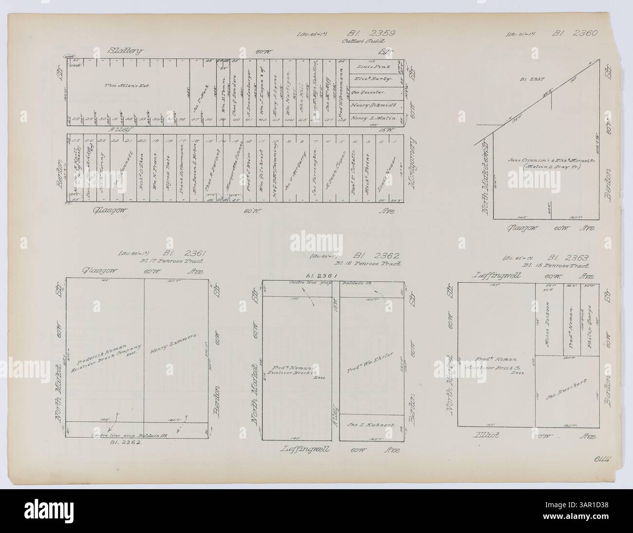 A map of city blocks 2359 to 2363, from the 1888-1892 volume 3 of the ...