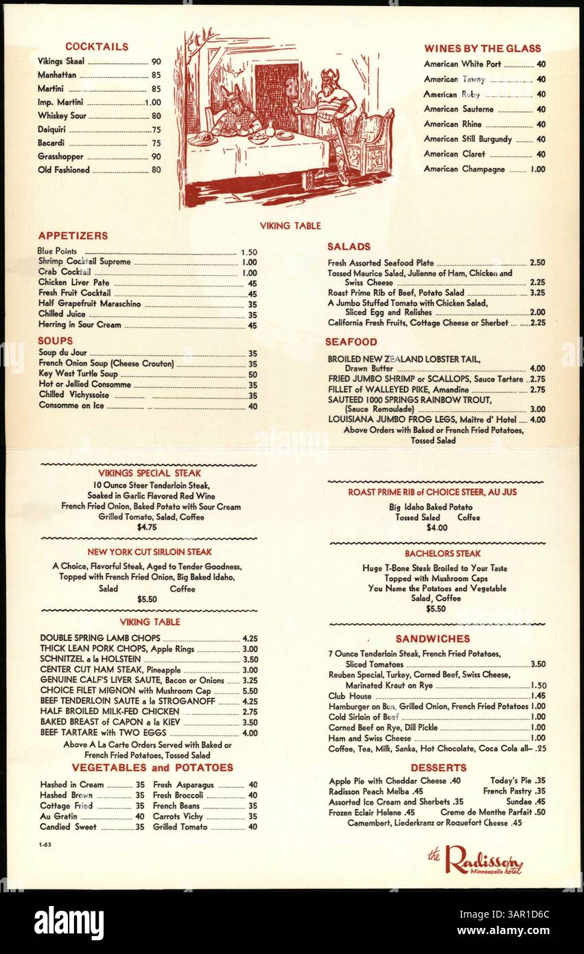 The Viking Table menu at the Radisson Hotel showcases a wide range of ...