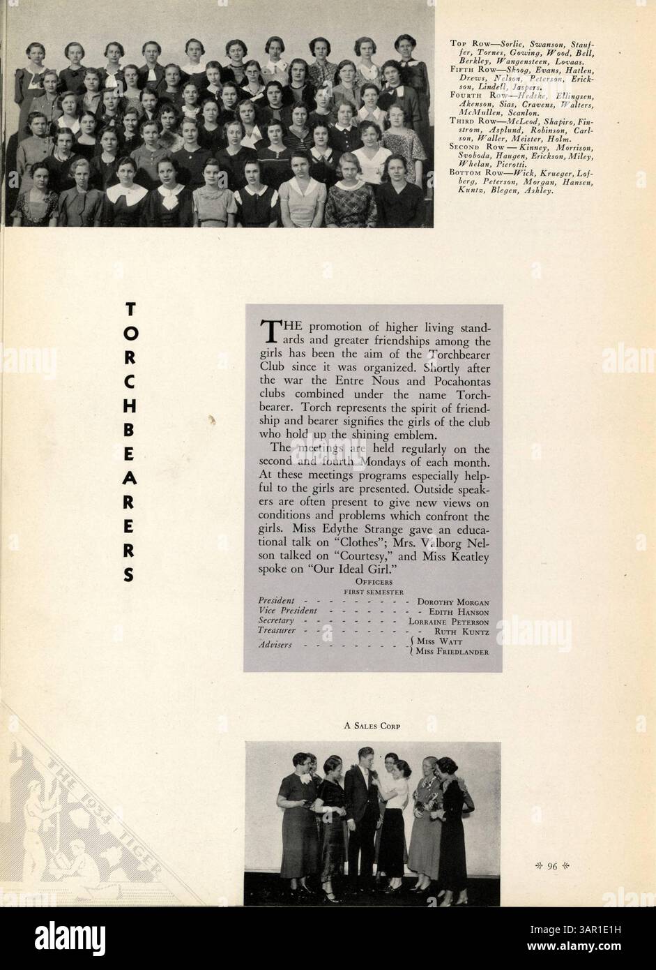 The 1934 Tiger Yearbook from South High School highlights the key ...