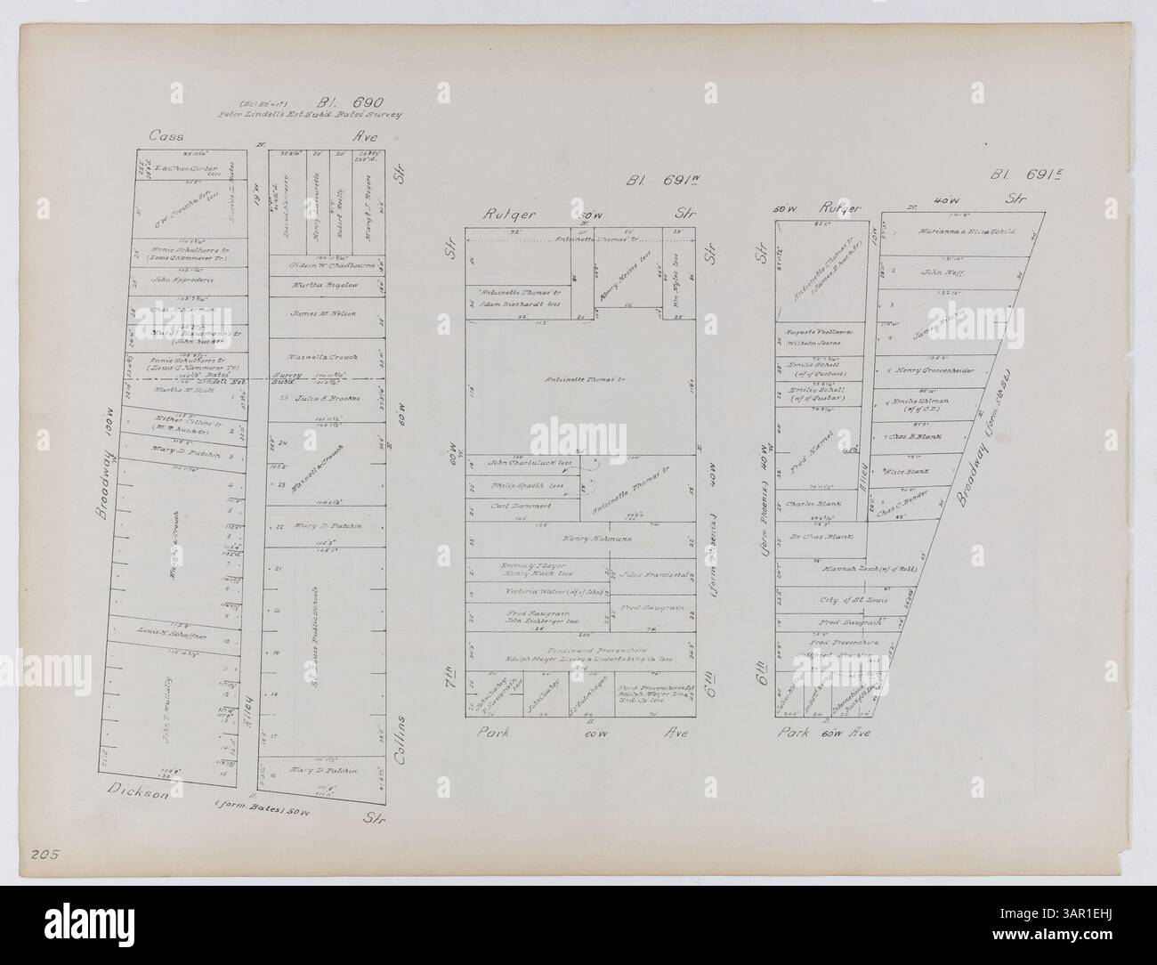 This volume presents a historical map of the city blocks from 1 to 800 ...