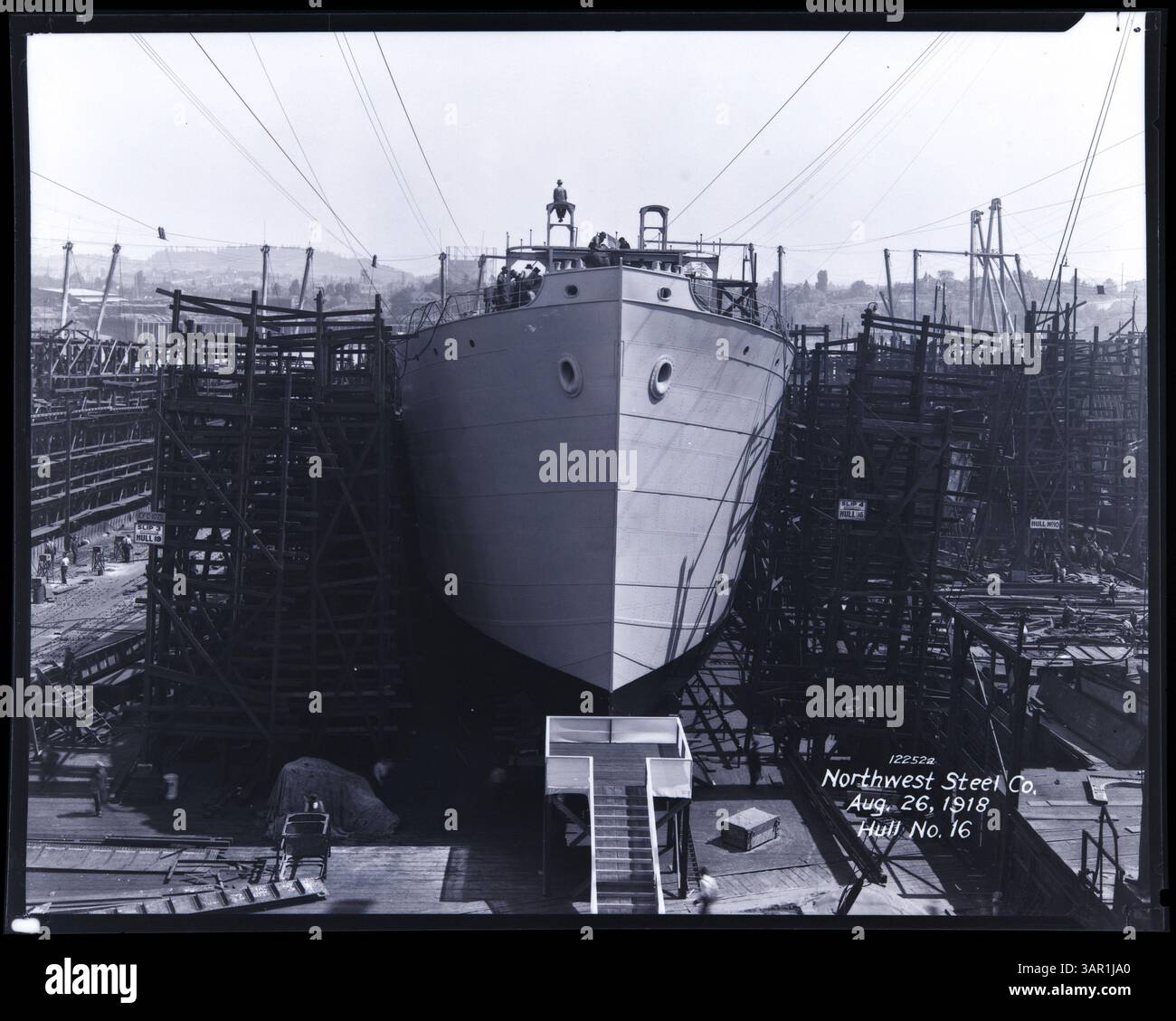 This photograph features Hull No. 16 from Northwest Steel Co., showing ...
