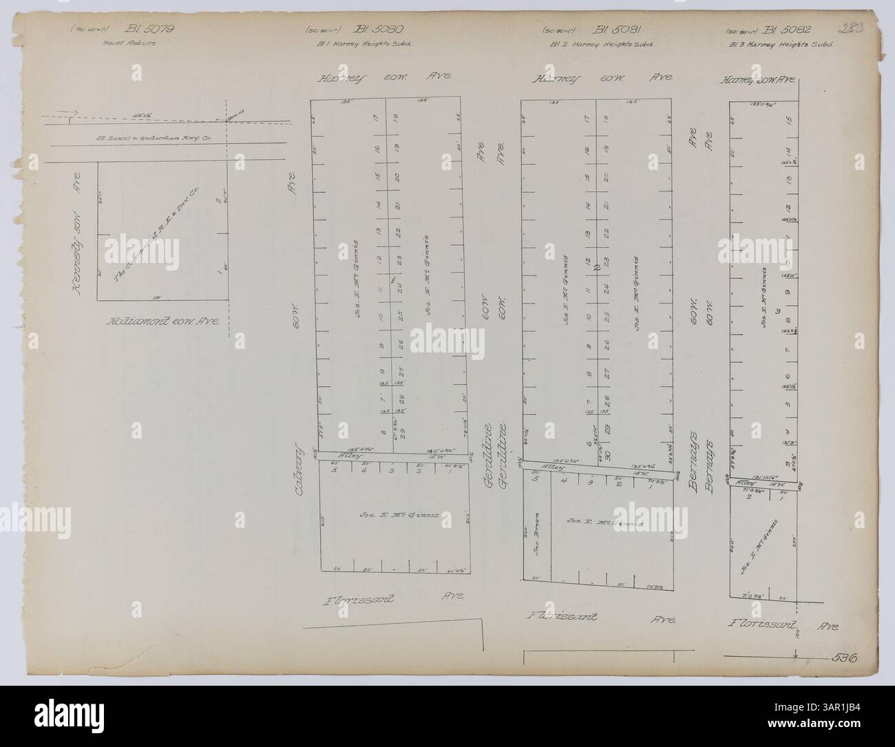 A map of city blocks 5079 to 5082, from the 1888-1892 volume 6 of the ...
