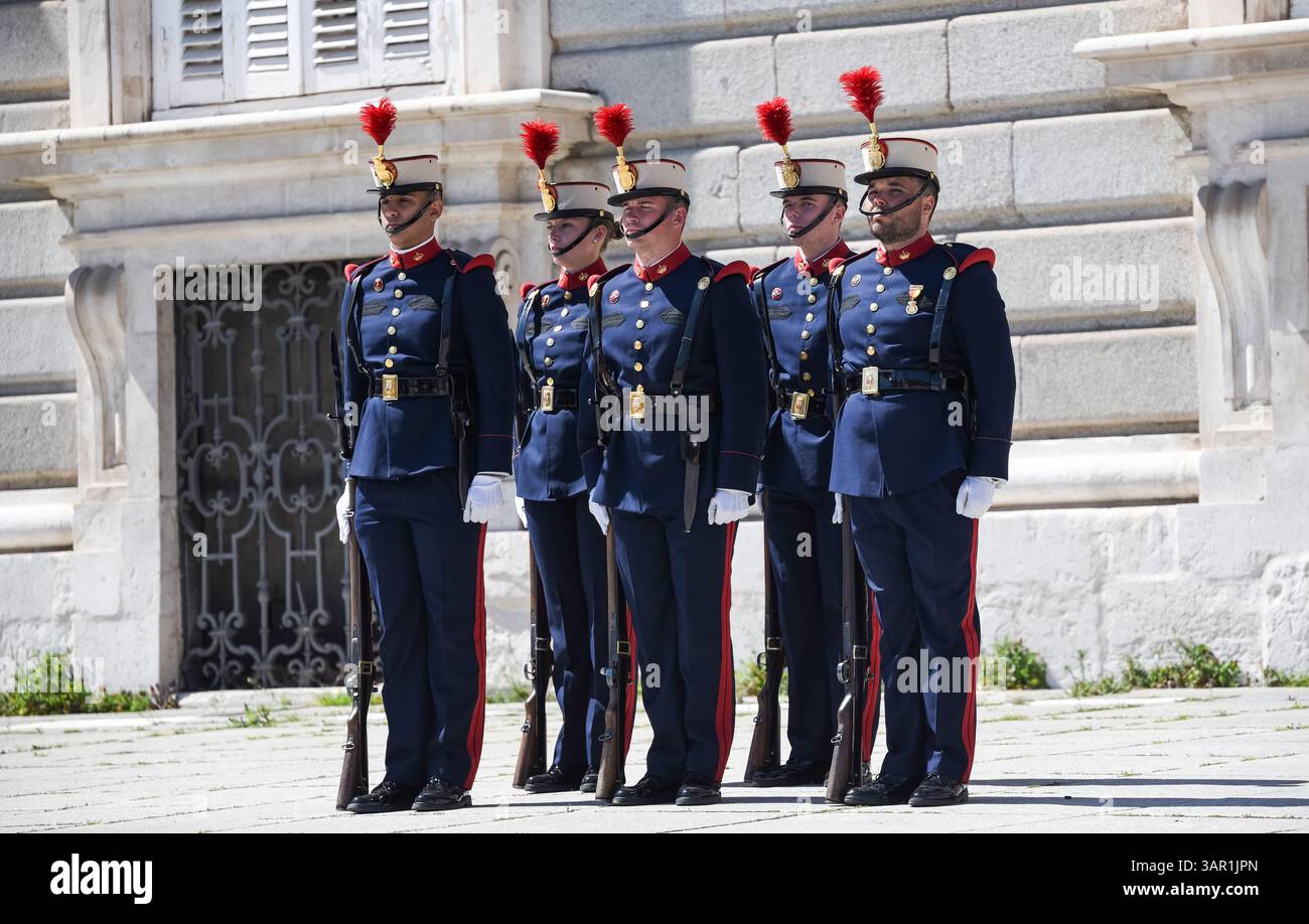 Sentries and members of the Royal Guard performing the changing of the ...