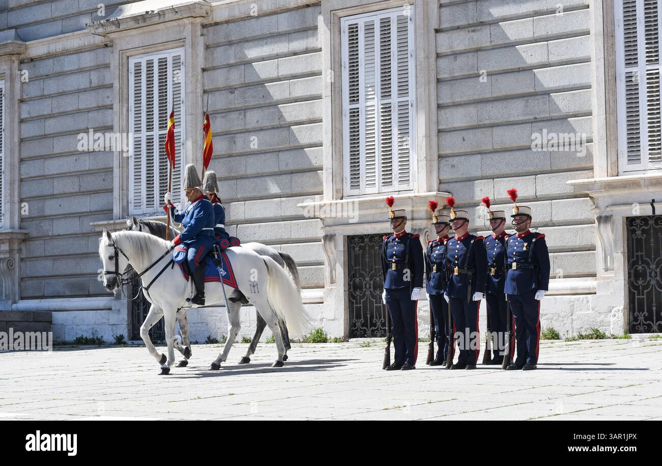 Sentries and members of the Royal Guard performing the changing of the ...