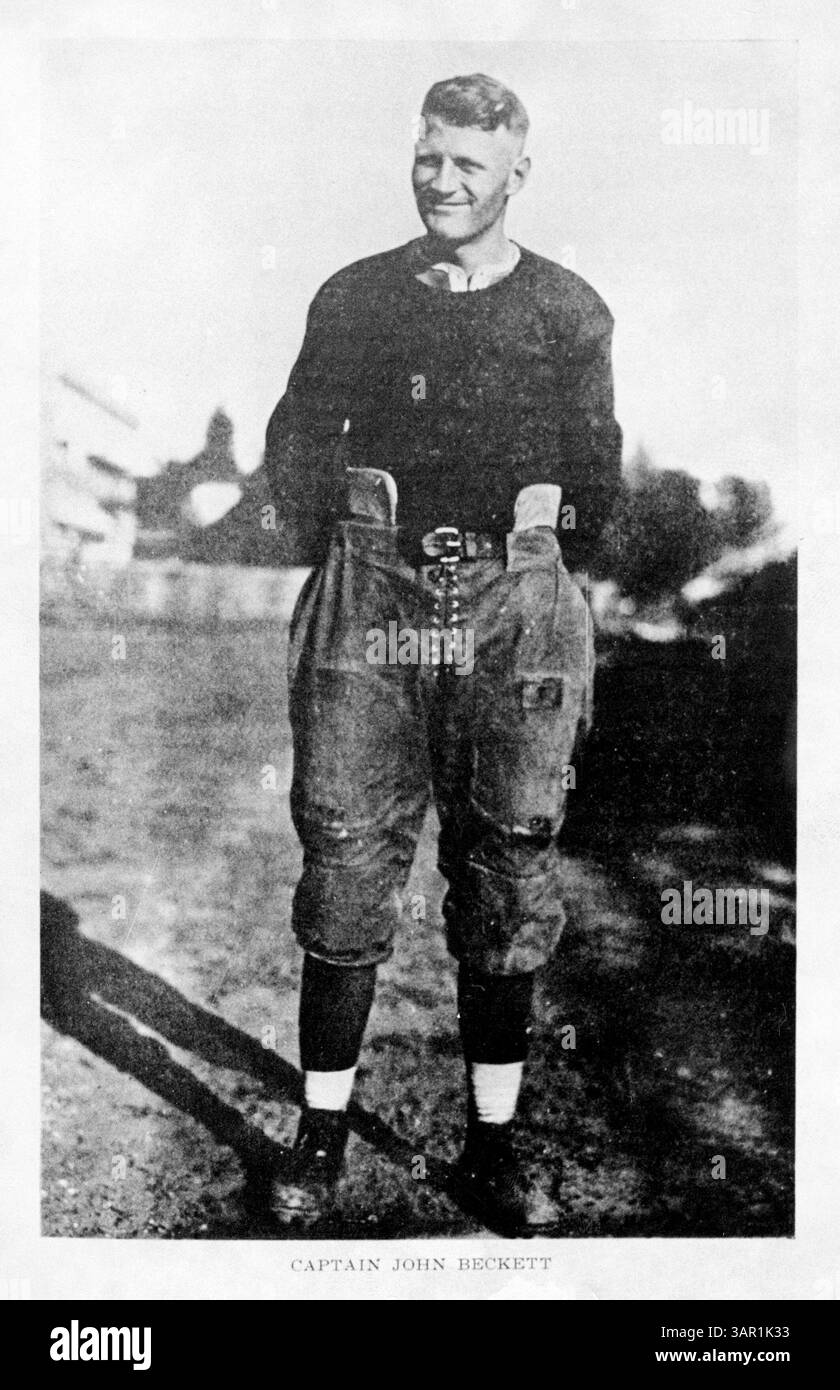 A black and white photo of John Beckett, University of Oregon football ...