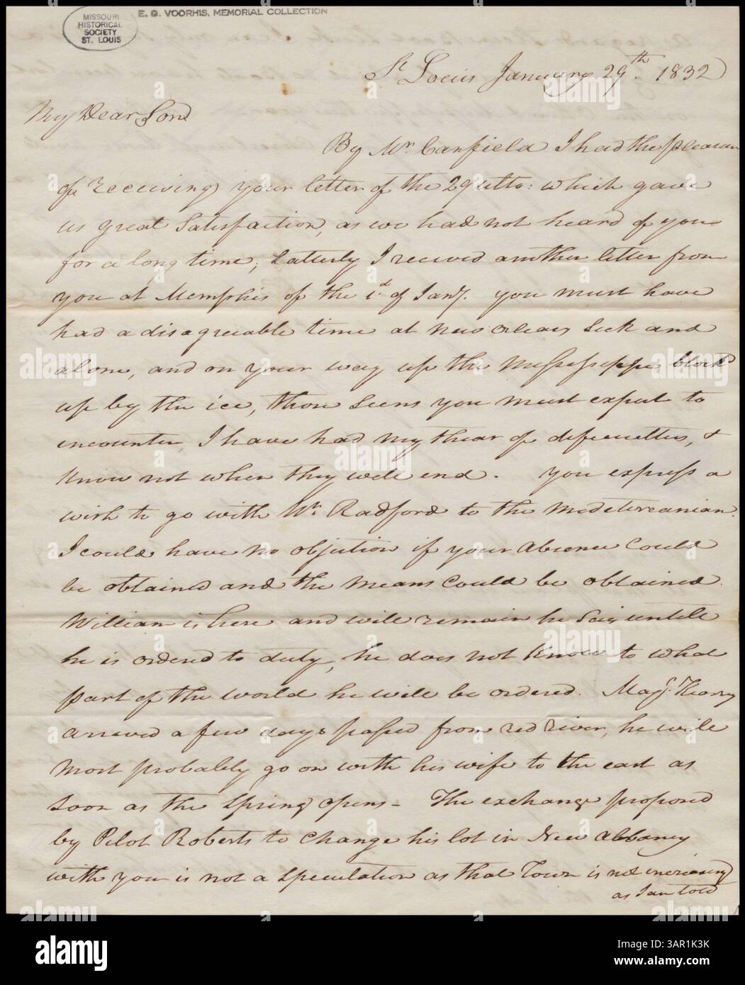 A letter written by William Clark to Meriwether Lewis Clark from St ...