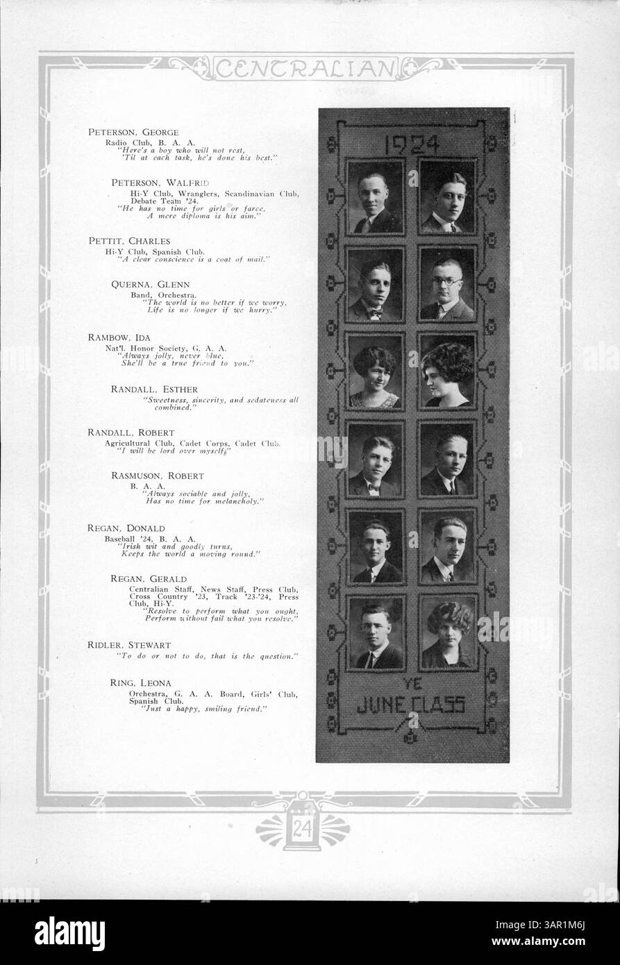 The 1924 Central High School yearbook highlights student achievements ...
