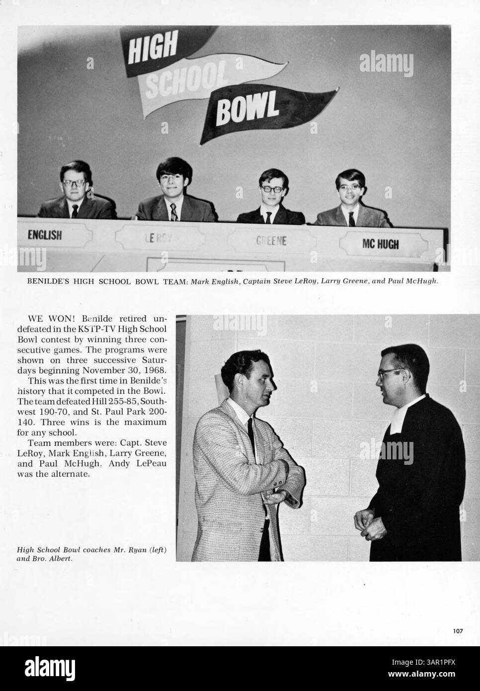 The 1969 yearbook from Benilde High documents student life and ...