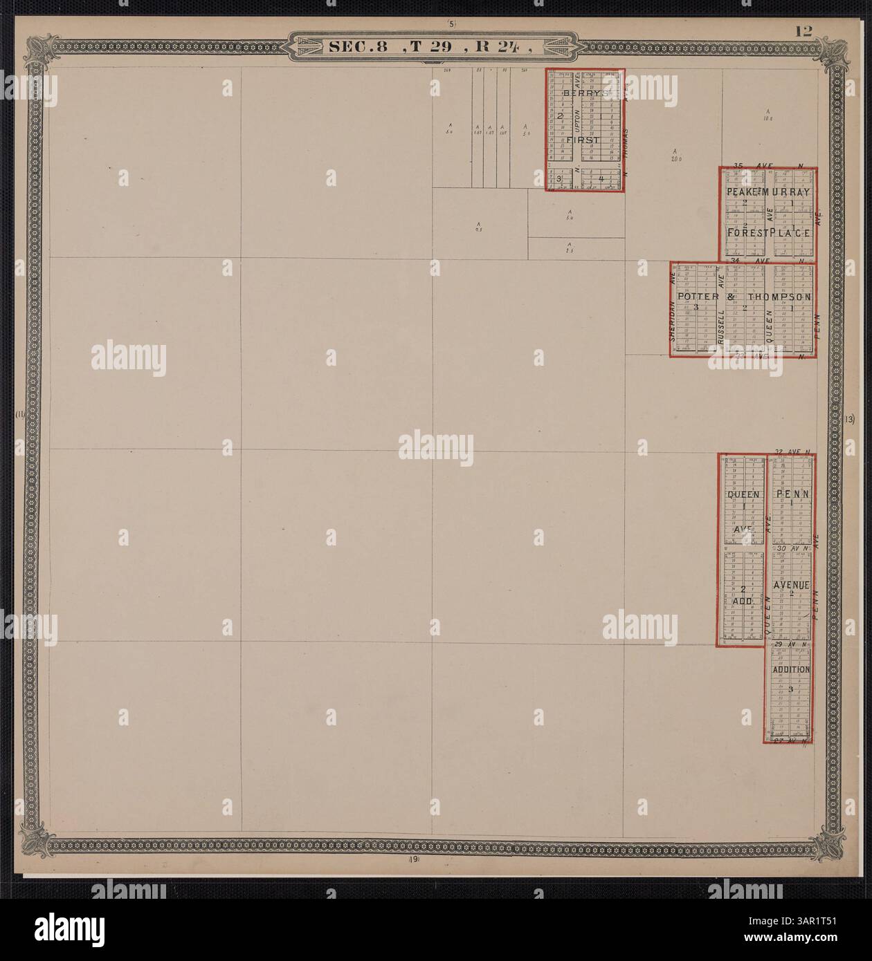 The complete set of surveys and plats from Davison's Atlas details the ...
