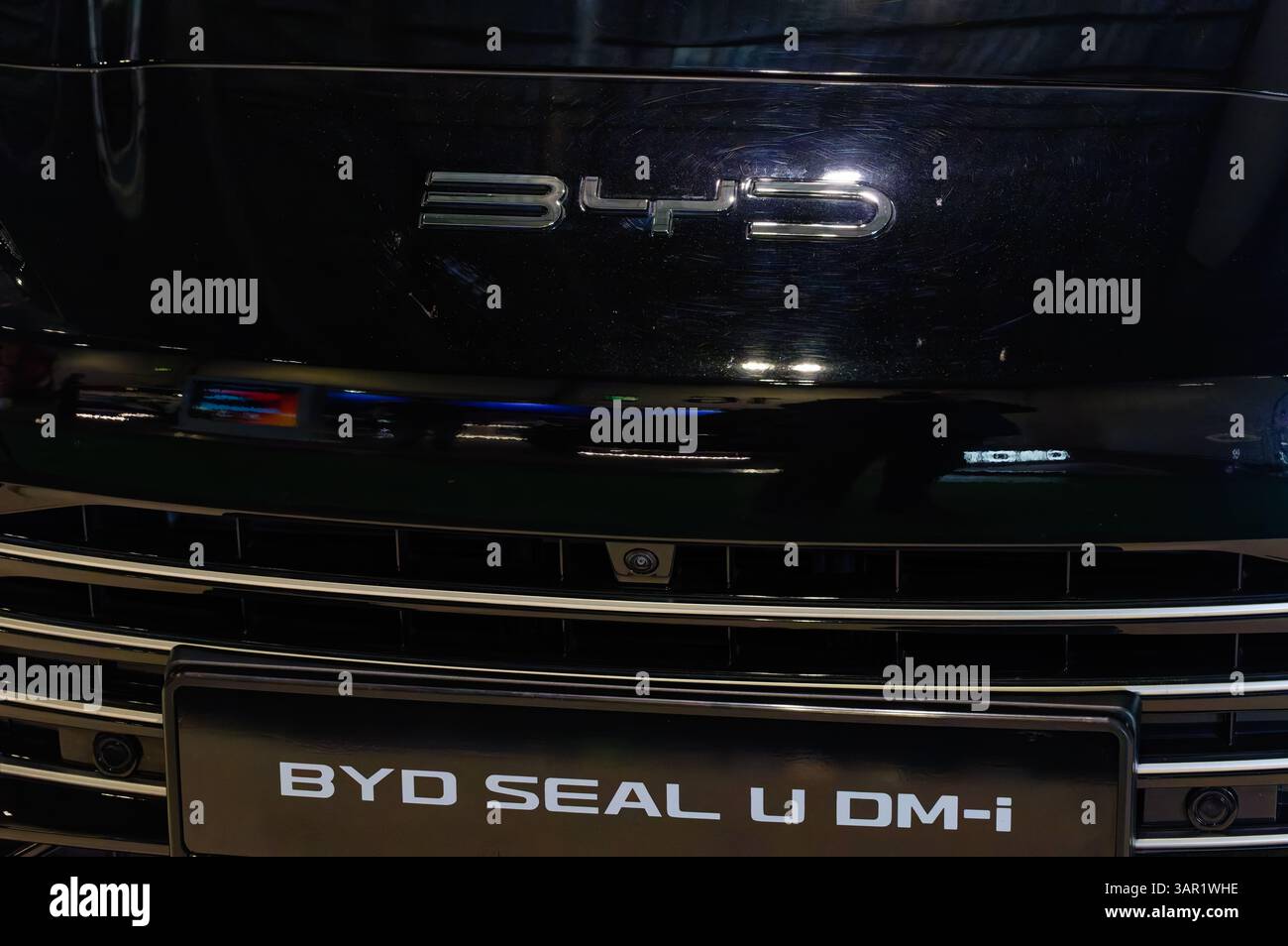 BYD electric car logo at the Everything Electric Show, London Excel ...