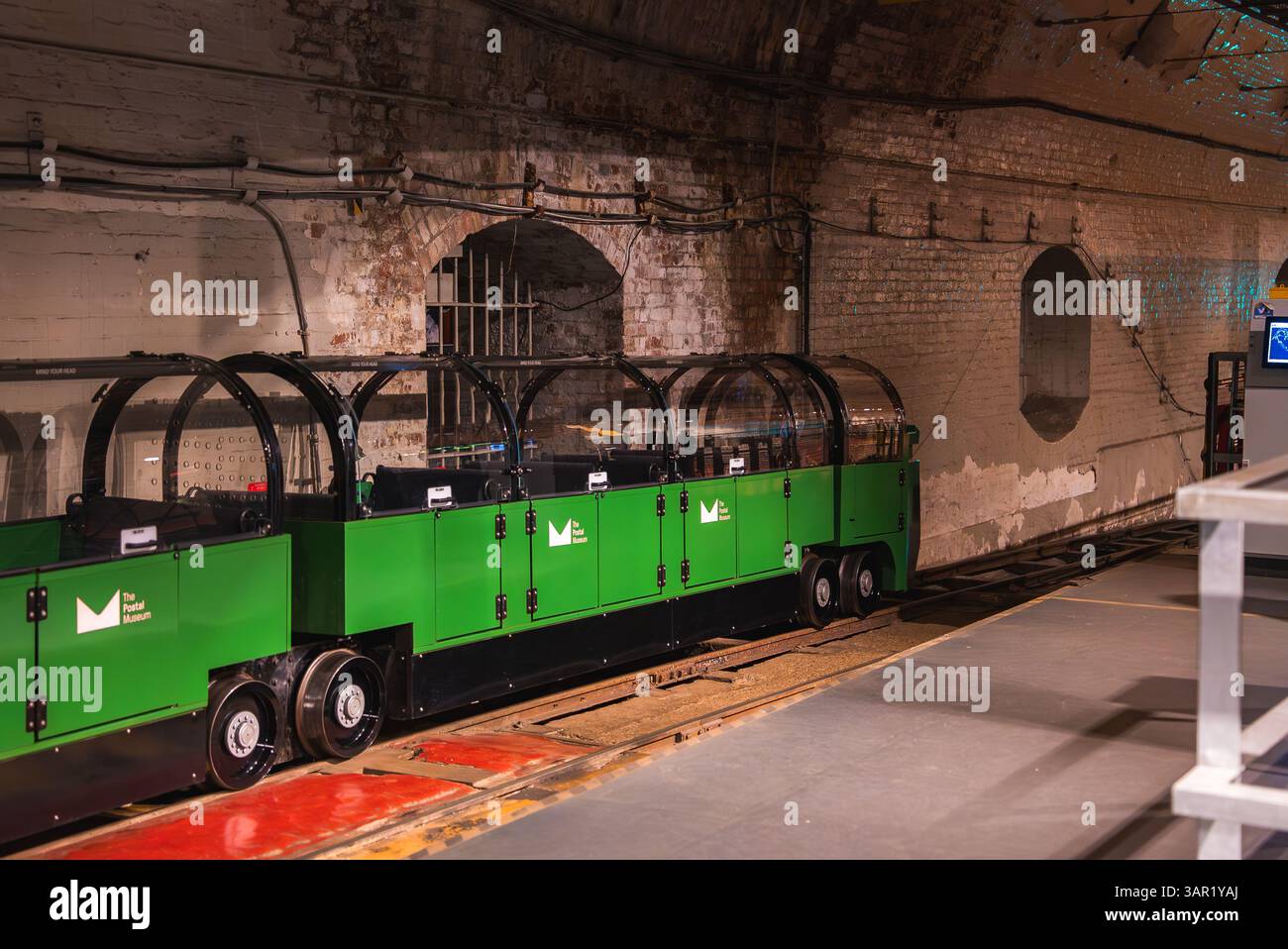Miniature Train in Mail Rail Tunnel at London's Postal Museum Stock ...