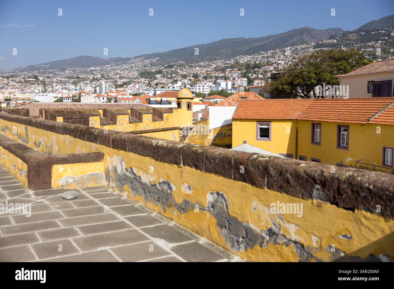 View of the city of Funchal from Fort of São Tiago. Madeira island ...