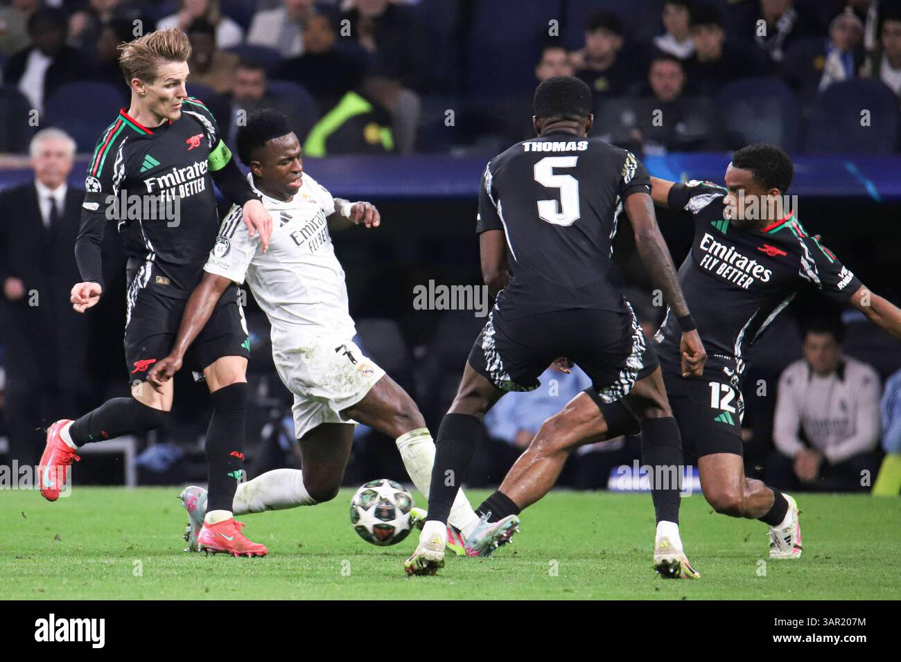 UEFA Champions League soccer match Real Madrid vs Arsenal at Santiago ...