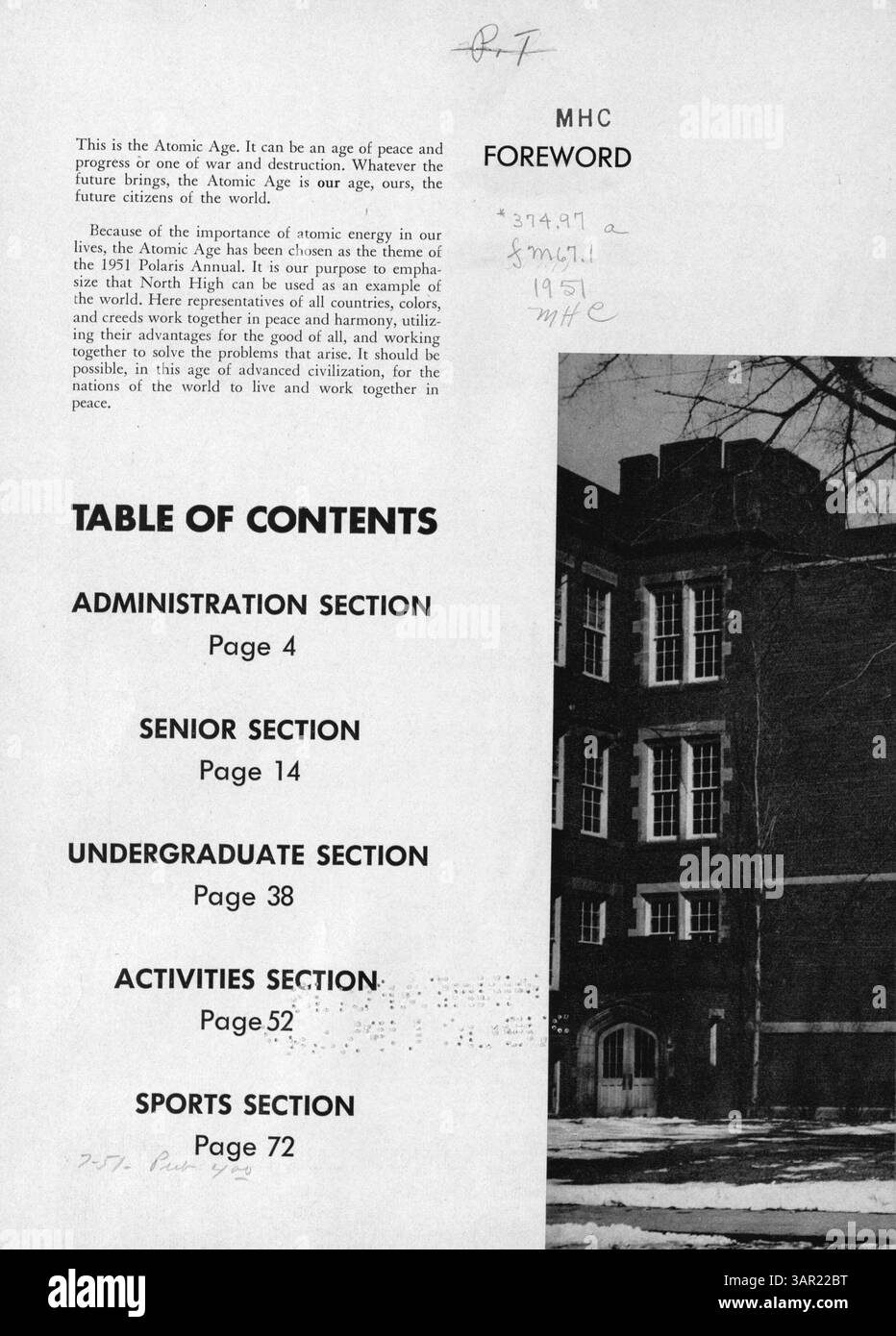 The 1951 North High Yearbook captures the students, teachers, clubs ...