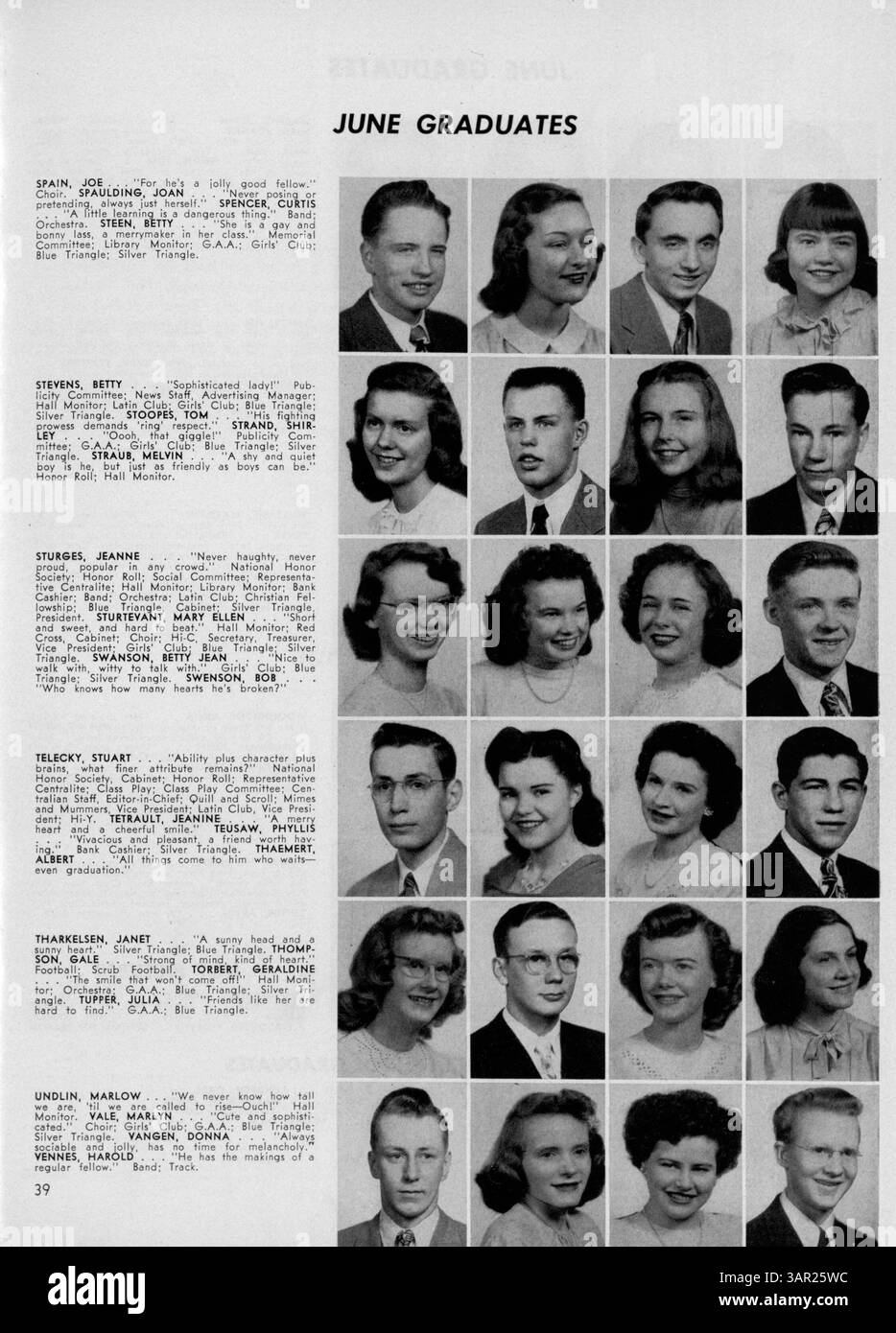 The 1947 'Centralian' yearbook from Central High School documents the ...