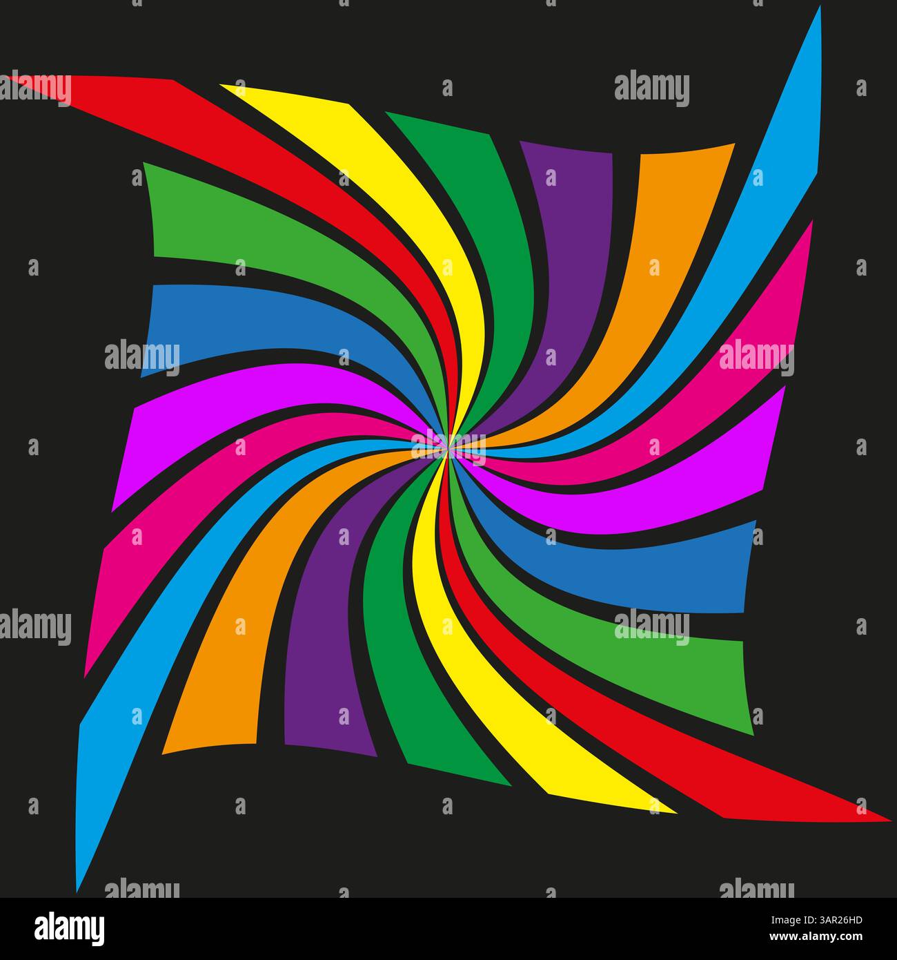 Rainbow swirl pattern. Vector spiral design. Red yellow green blue ...