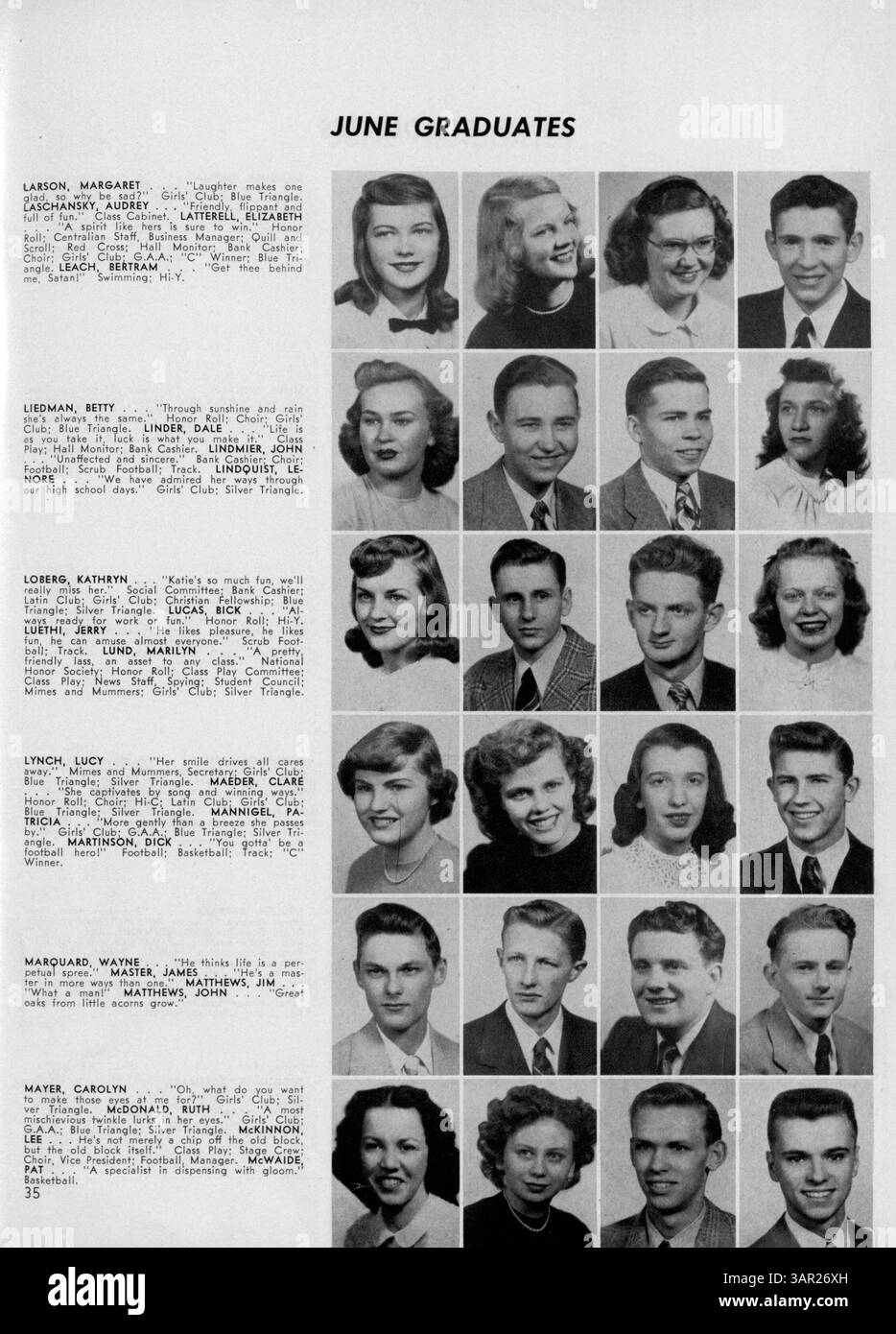 The 1947 'Centralian' yearbook from Central High School documents the ...