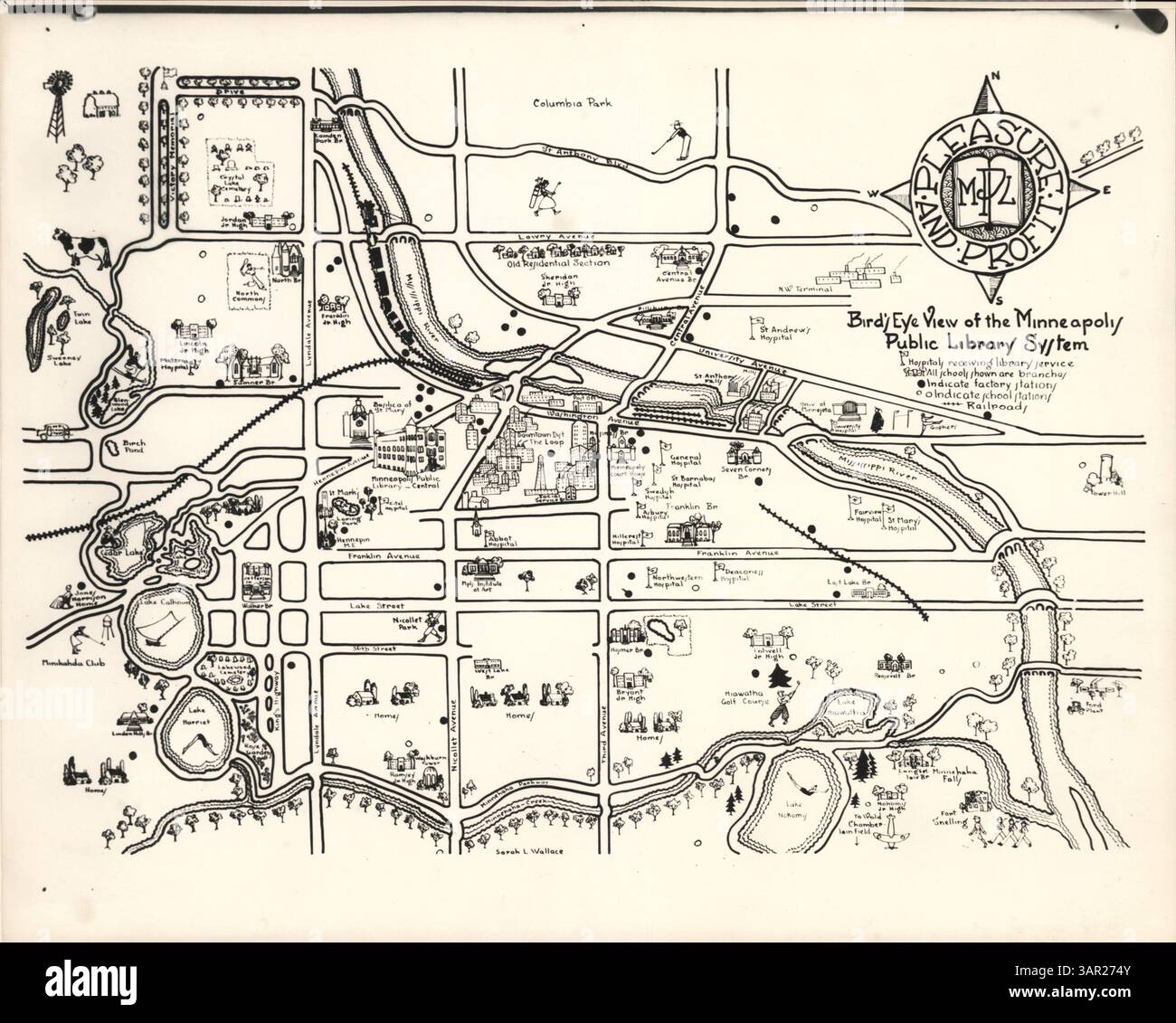 An illustrated map depicting the locations of branches in the ...