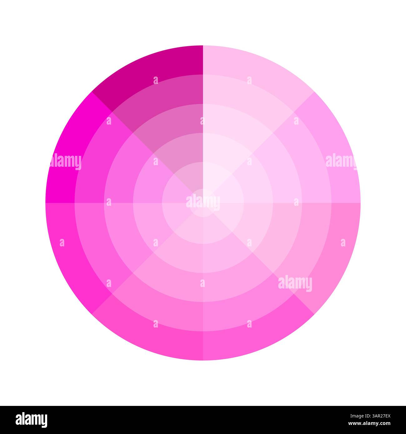 Pink circle palette. Vector color wheel. Bright hue chart. Symmetrical ...