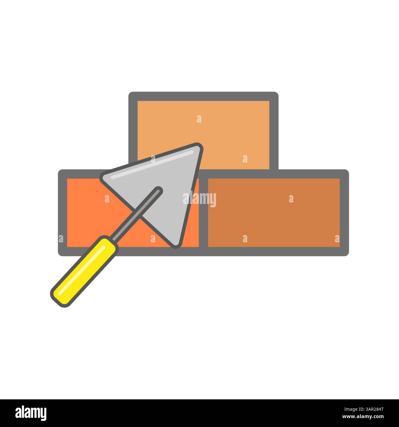 Brick wall symbol. Construction tool icon. Building process shape ...