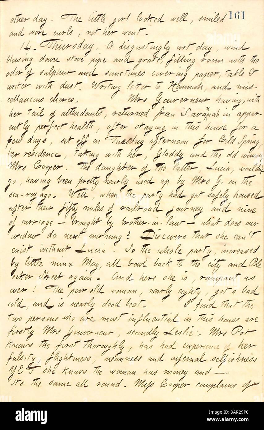 The diaries of Thomas Butler Gunn in Volume 10, page 182, detail ...