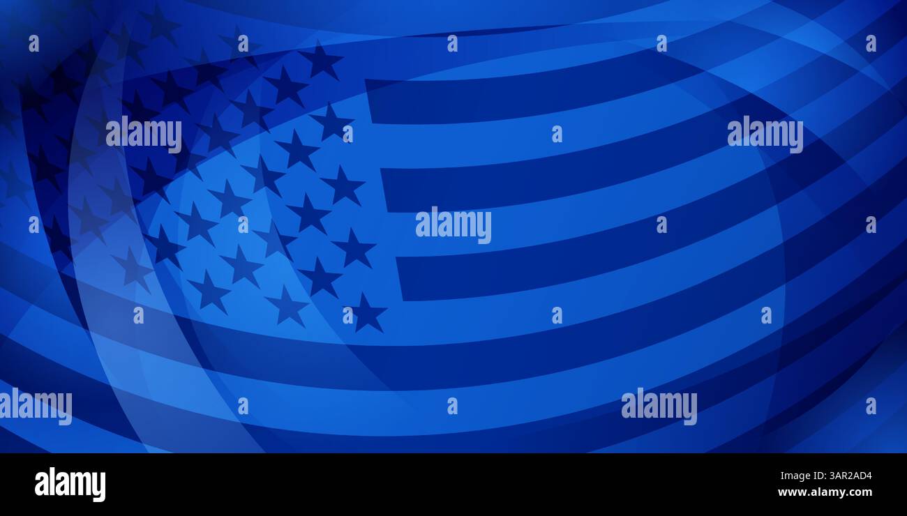 Vector illustration of the American flag featuring stars and stripes in ...