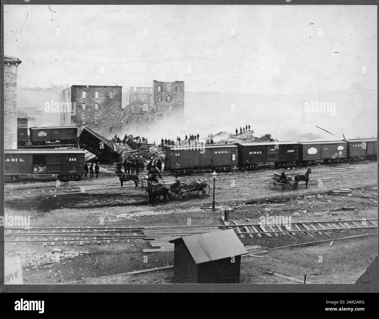 A photograph taken two days after the explosion at the Washburn A Flour ...