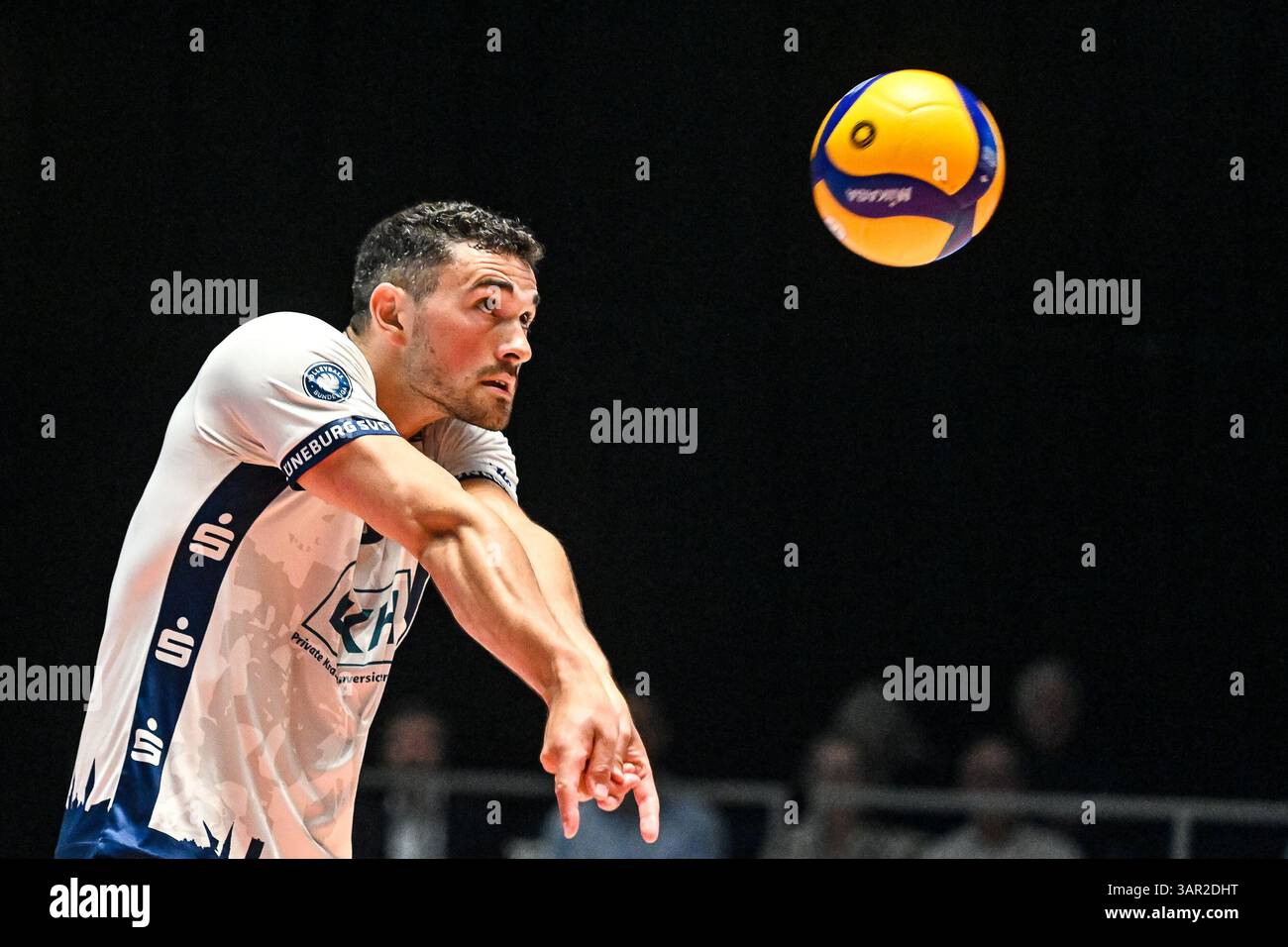 16.04.2025, Spacetech Arena, Friedrichshafen, GER, VBL, VfB Friedrichshafen vs SVG L?neburg, im ...