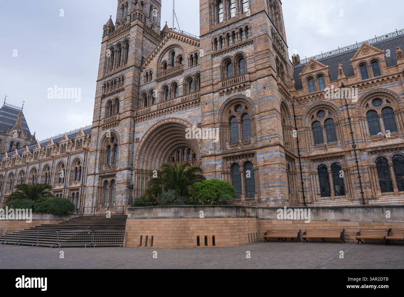 Natural History Museum Facade with Towers and Greenery in London Stock ...