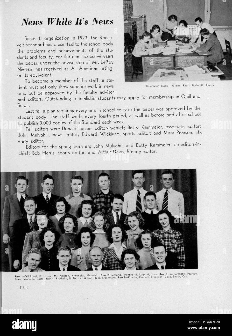 The Sagamore yearbook from 1941 highlights Roosevelt High School's ...