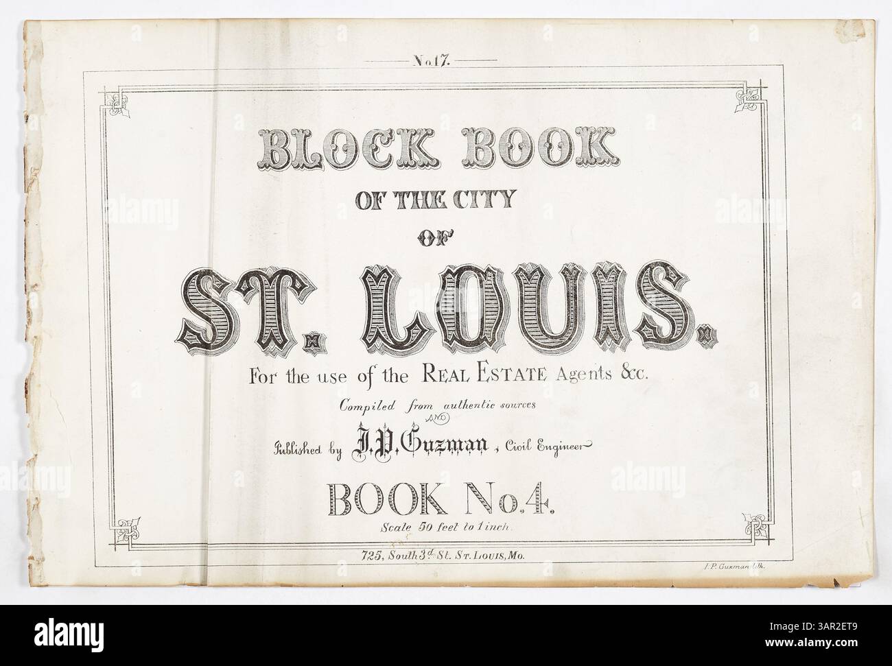 The title page of the Block book of the City of St. Louis (Book 4 ...