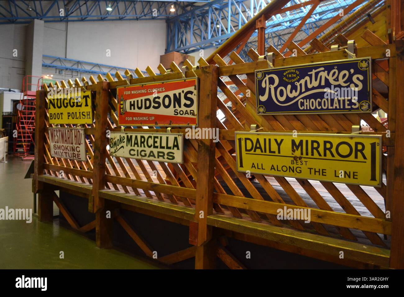 Colourful period enamelled advertising signs in the National Railway ...