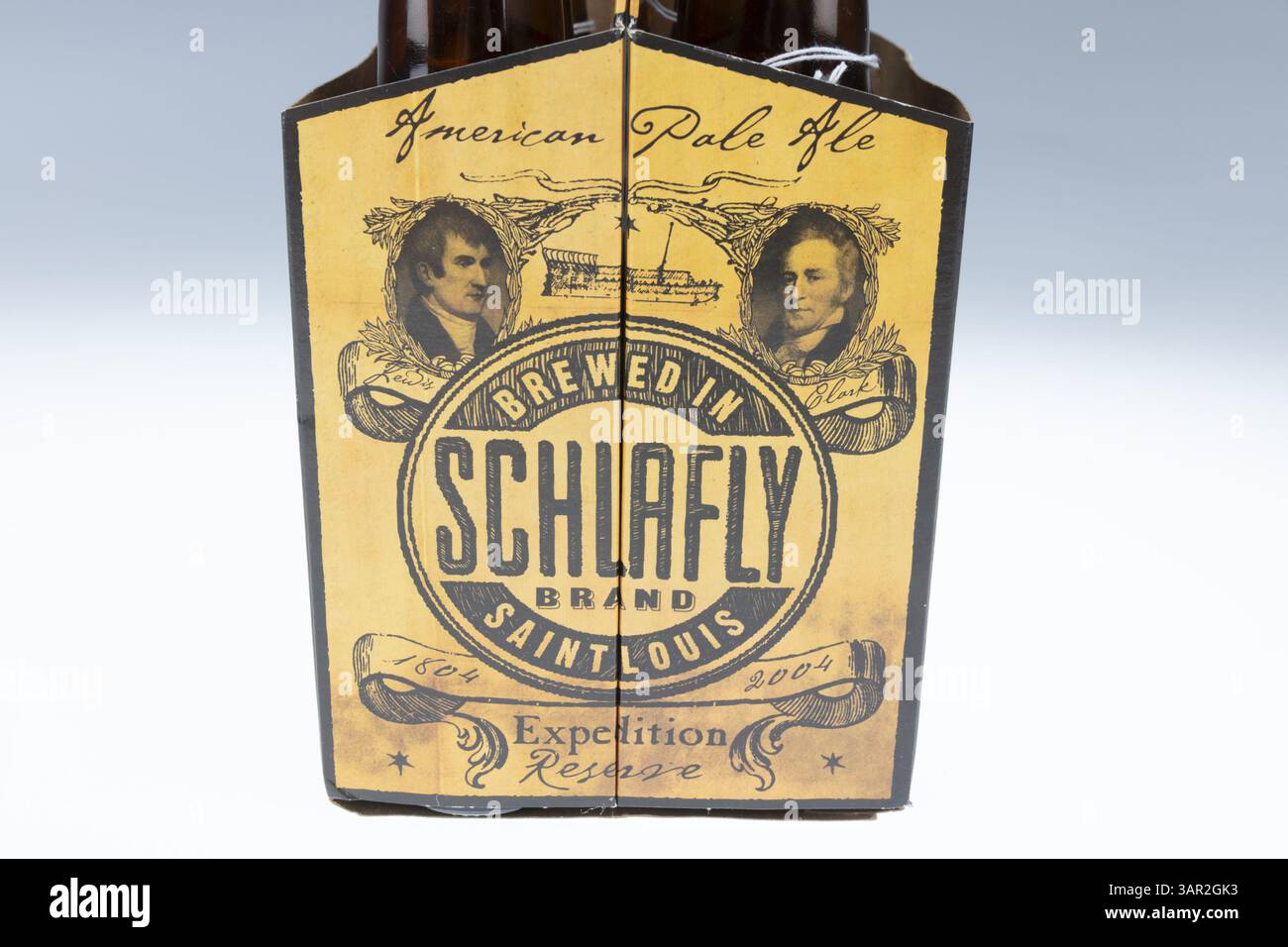 A six-pack of Schlafly Lewis and Clark Expedition Reserve Pale Ale beer ...