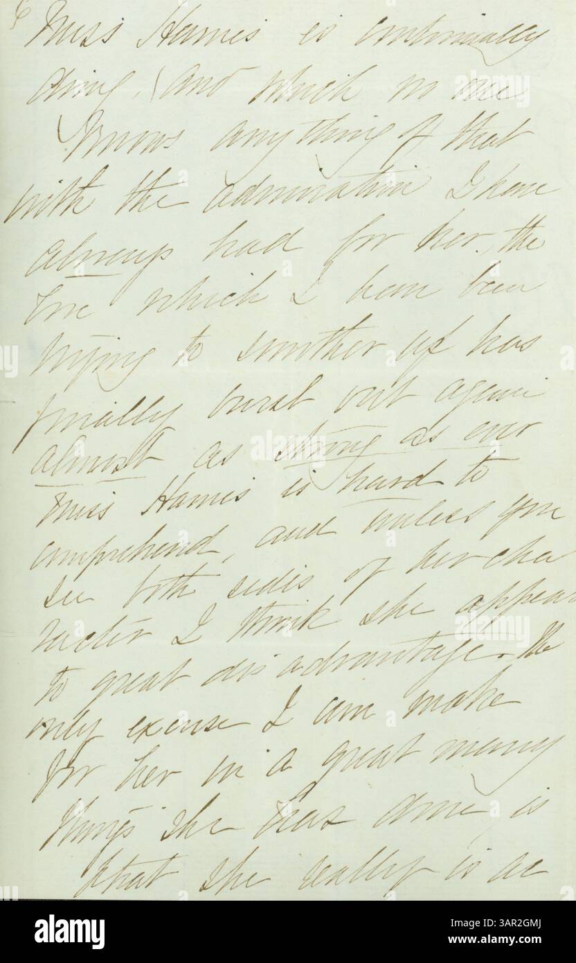 Nelly Blow's letter to Miranda Blow details Miss Haines, grand piano ...