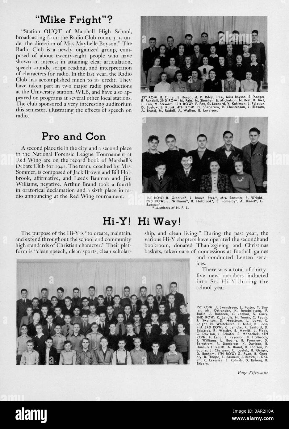 This 1941 edition of the 'Cardinal' yearbook highlights Marshall High ...