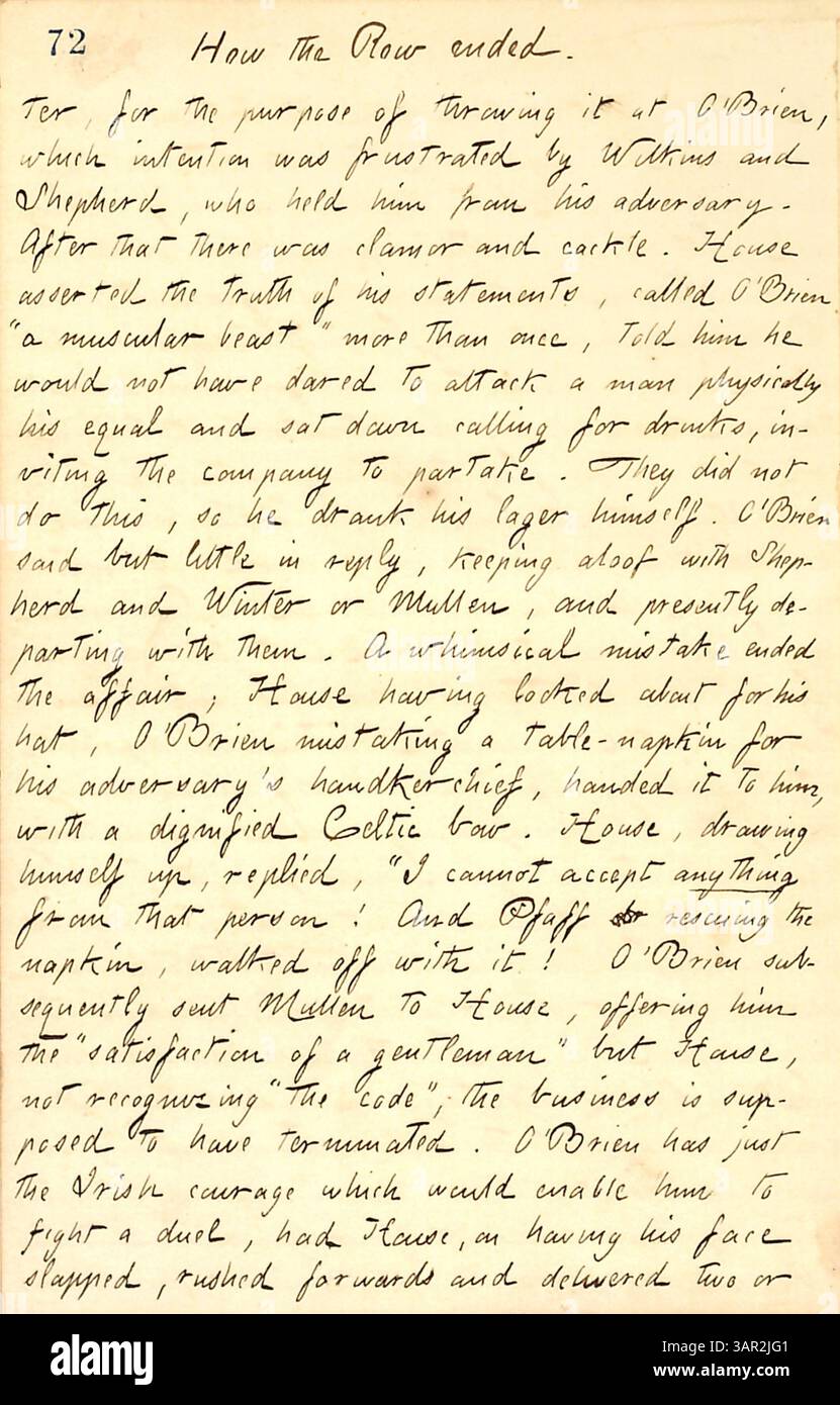 Thomas Butler Gunn's diary entry on July 7, 1860, describes a fight ...