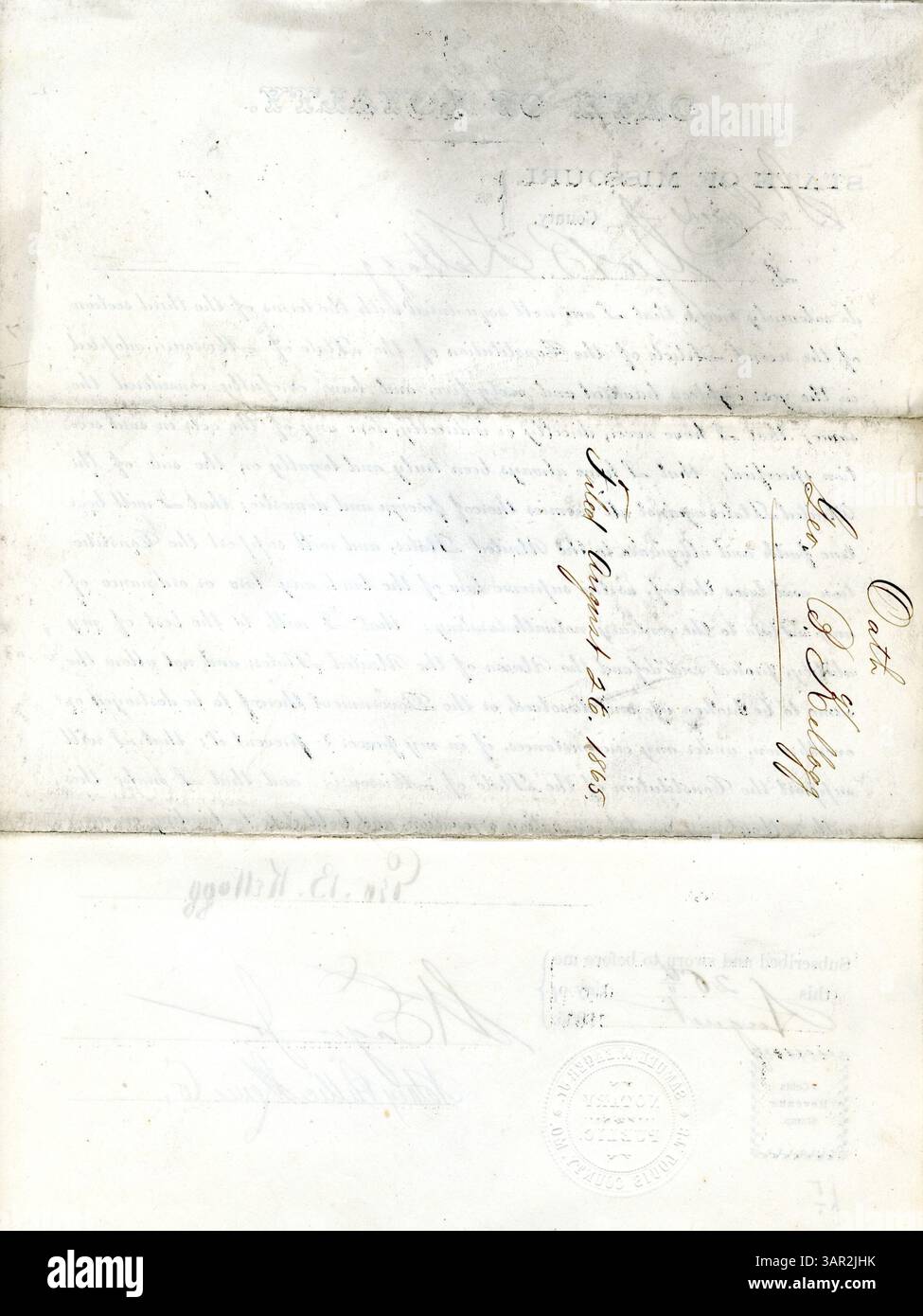 Loyalty oath signed by Geo. B. Kellogg of Missouri, County of St. Louis ...