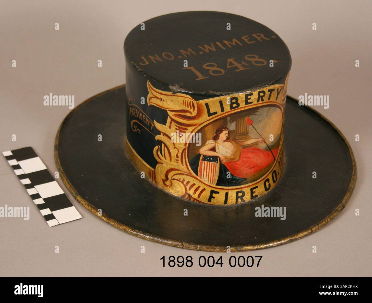 This firefighter’s hat belonged to John M. Wimer, who served as ...
