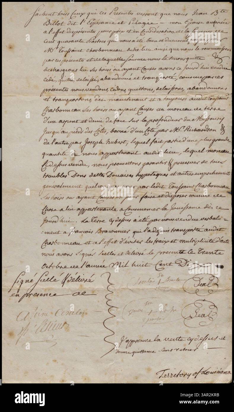 This deed, signed by Toussaint Charbonneau and William Clark on October ...