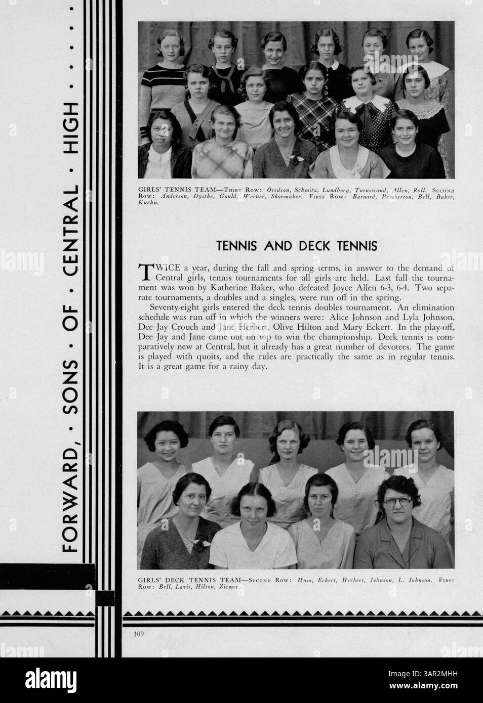 The 1933 'Centralian' yearbook from Central High School features the ...