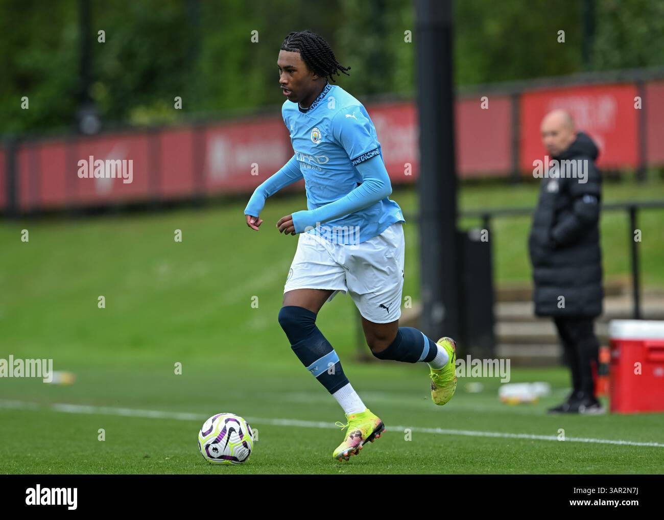 Liverpool, UK. 16th Apr, 2025. Reigan Heskey of Manchester City during ...