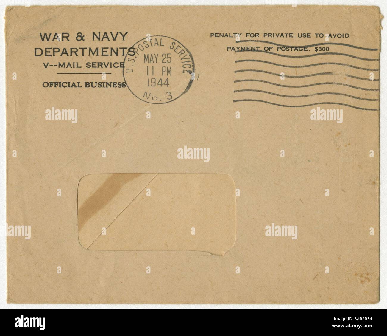 This V-mail from John Cunningham, sent from Italy to Mildred Cunningham on May 15, 1944, is a ...