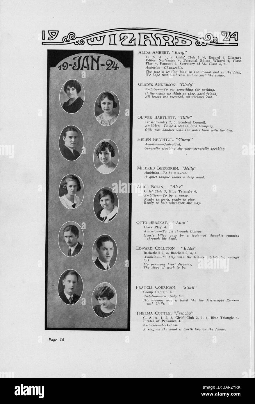 1924 school yearbook Black and White Stock Photos & Images - Alamy
