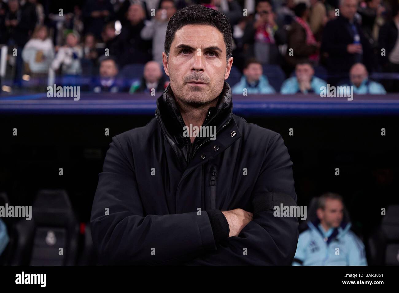 Madrid, Spain. 16th Apr, 2025. Mikel Arteta, the head coach of Arsenal ...