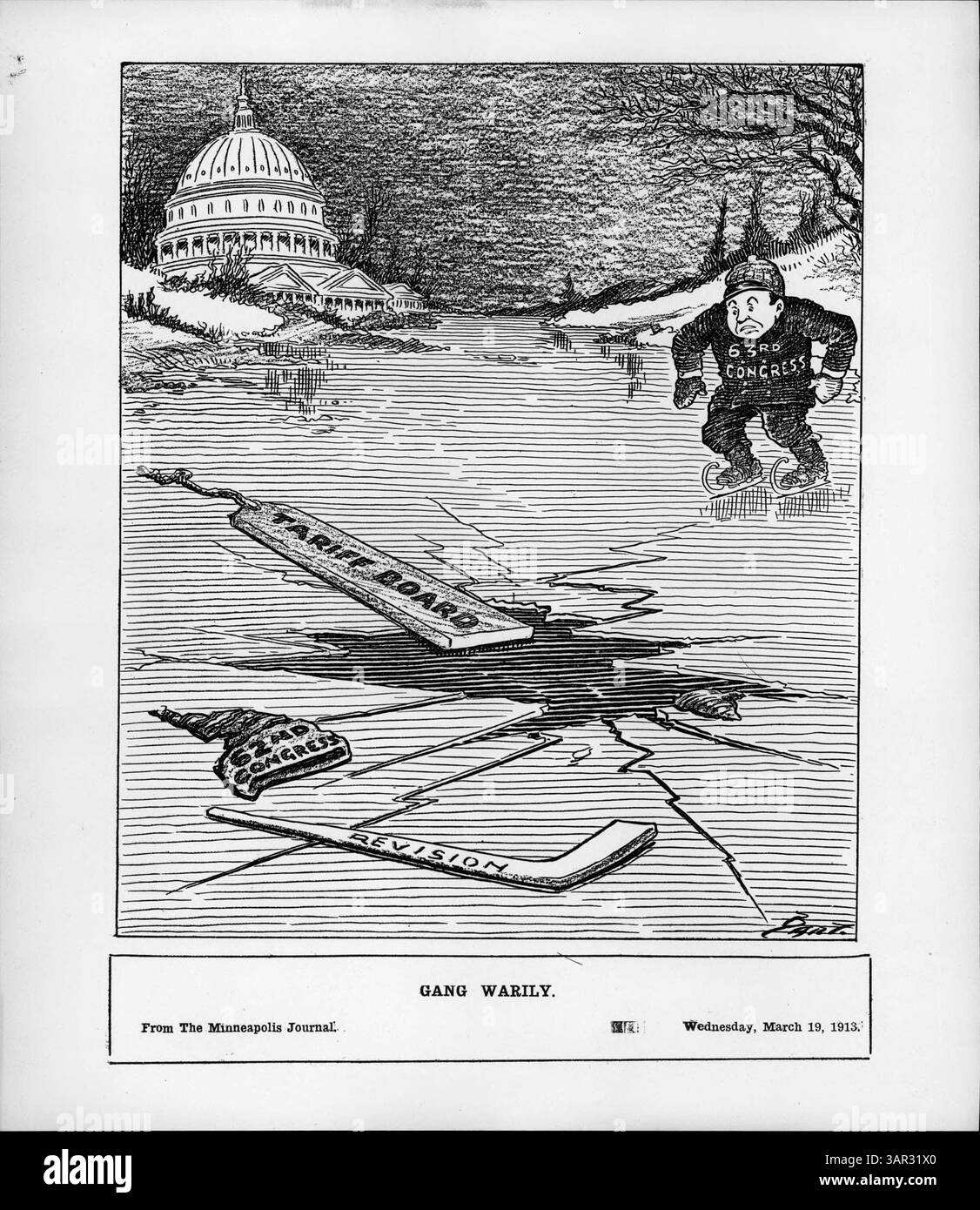 This cartoon from the 63rd Congress shows a depiction of the ongoing ...