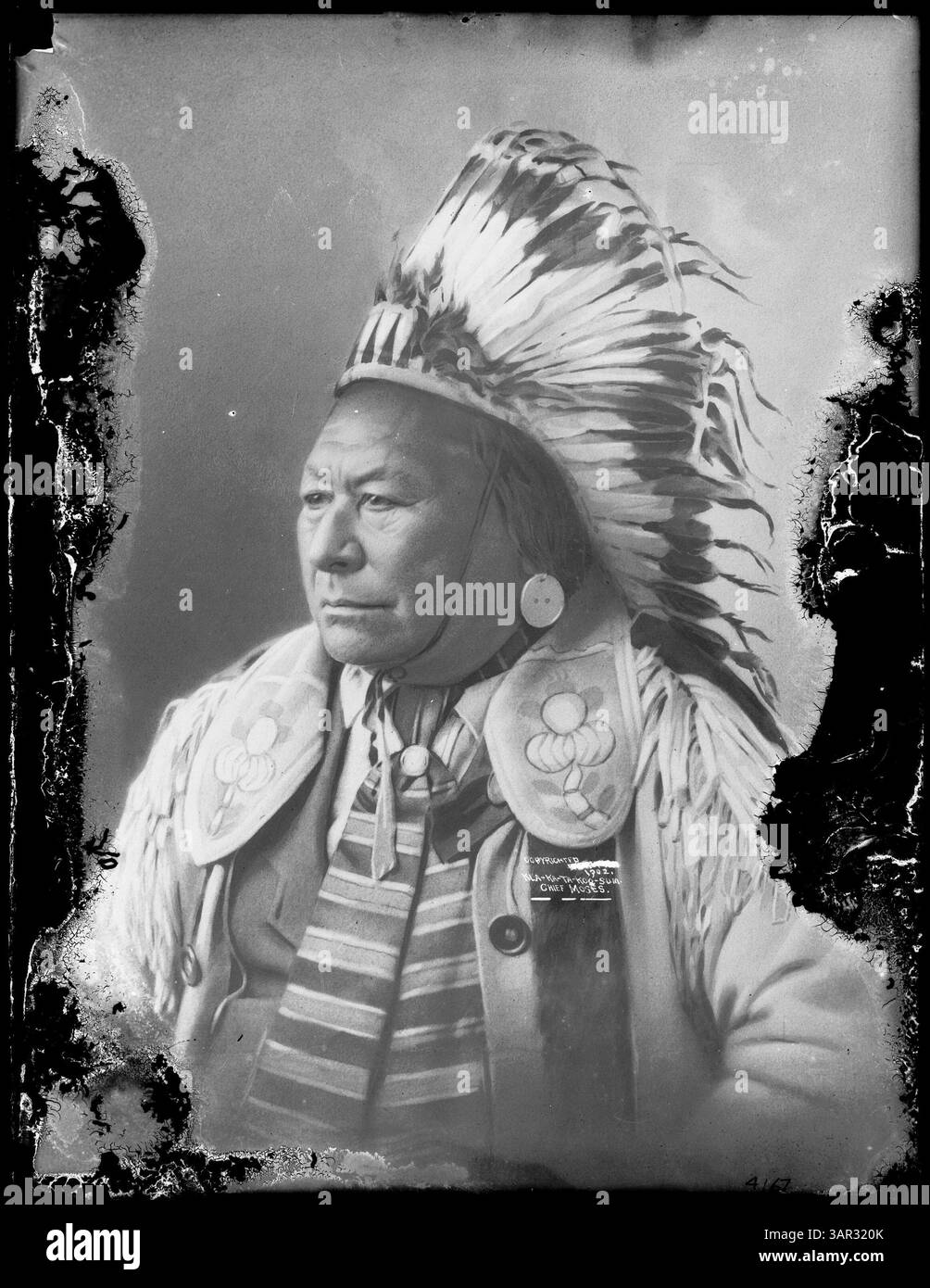 A drawing of Kla-ka-ta-koo-sum, Chief Moses of the Columbia River ...