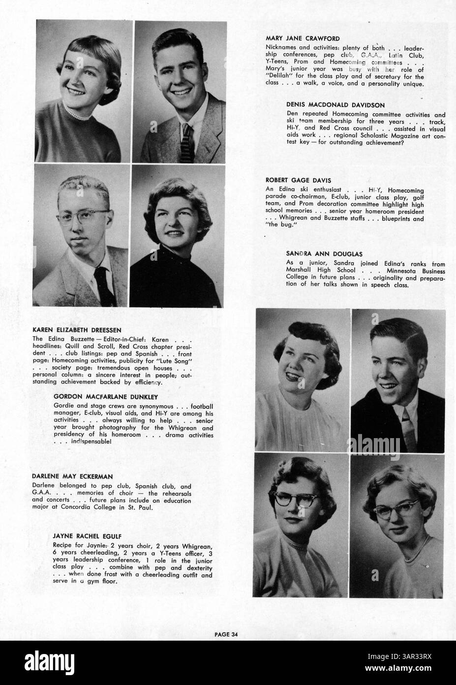 The 'Whigrean' 1955 yearbook from Edina-Morningside High School ...