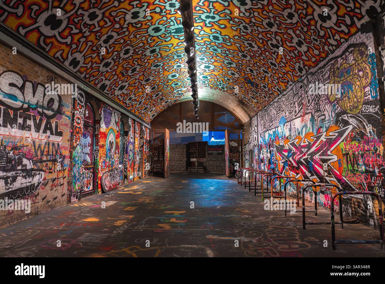 Graffiti Covered Tunnel with Arched Ceiling in London Stock Photo - Alamy