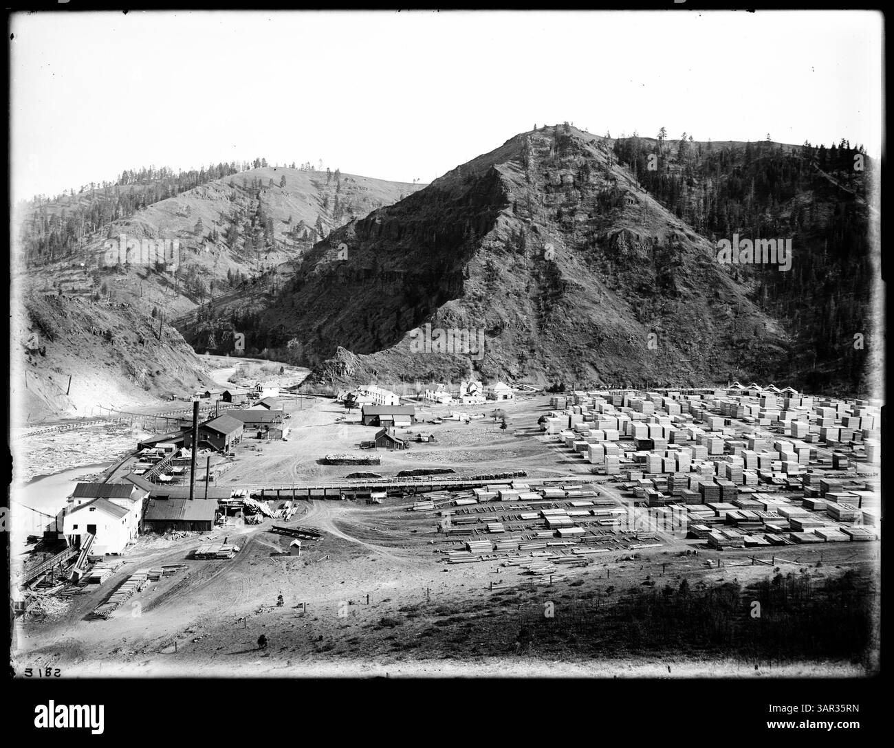 Photograph by Lee Moorhouse of the Grand Ronde Lumber Co. mill at ...