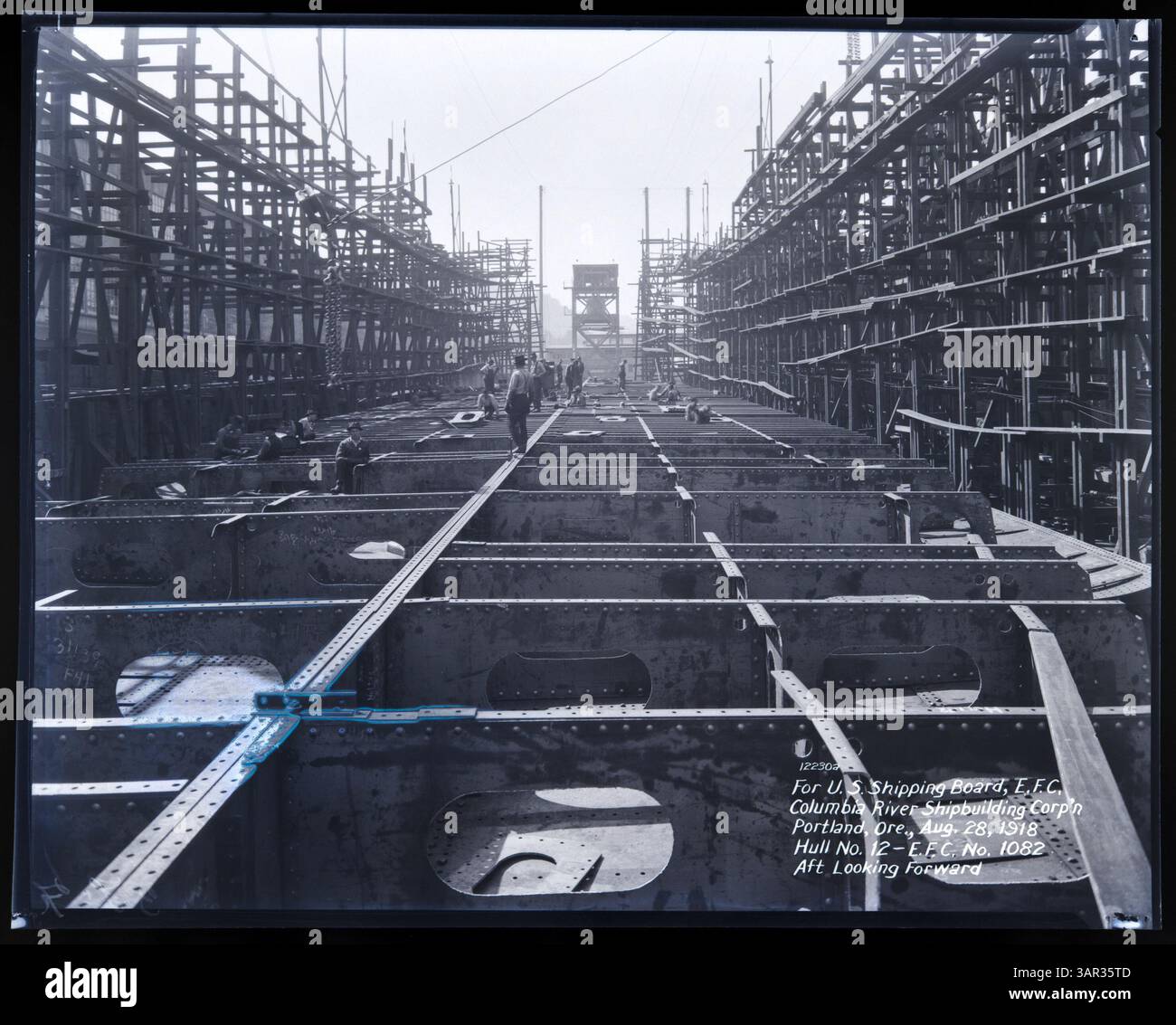 This image shows the aft view of Hull No. 12, built for the US Shipping ...